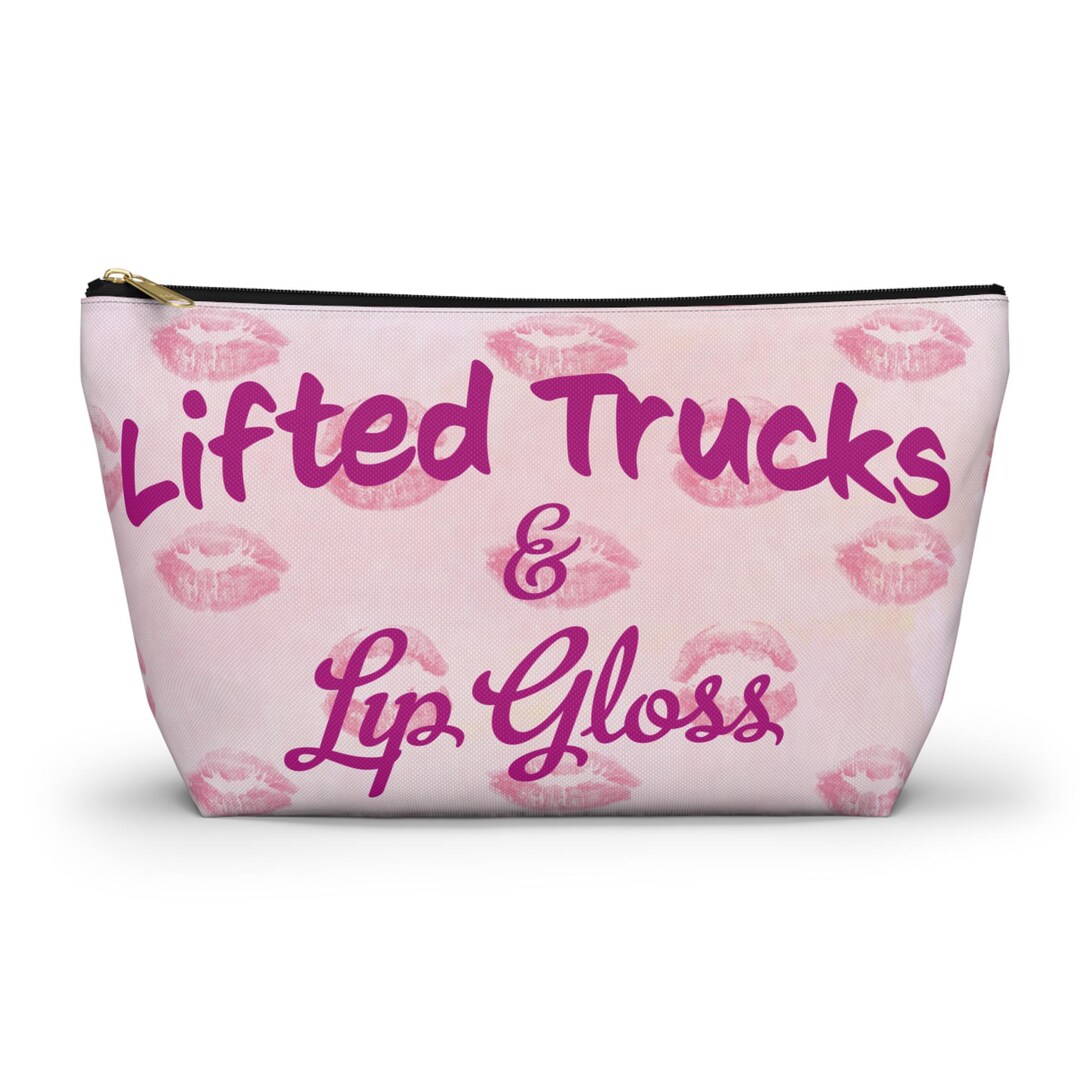 Lifted Trucks & Lip Gloss Accessory Pouch, Makeup Bag, Cosmetic ...