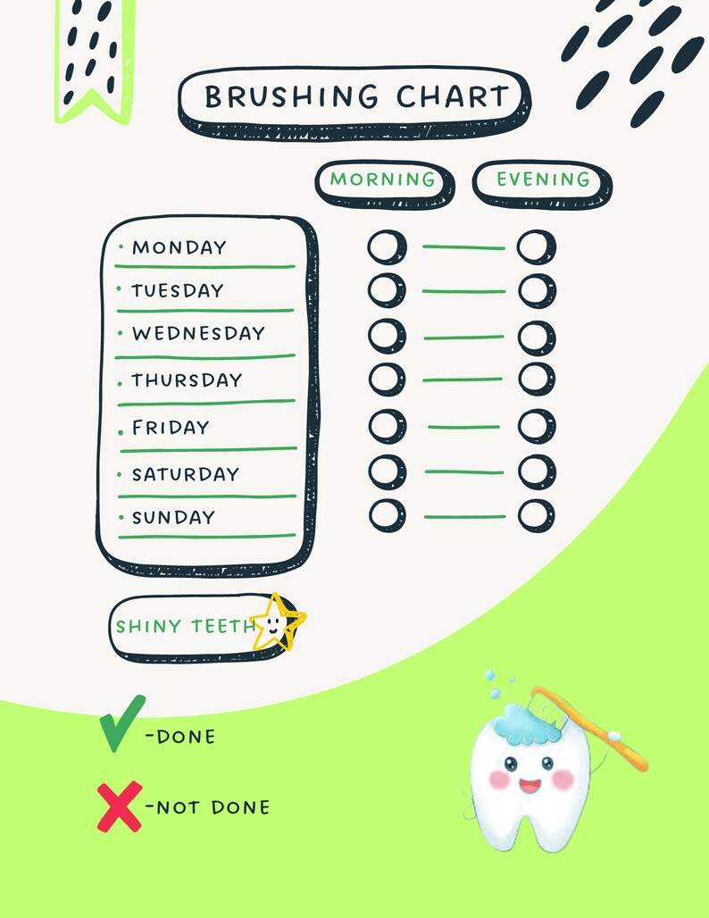 Brushing Chart for Kids *printable* - Etsy