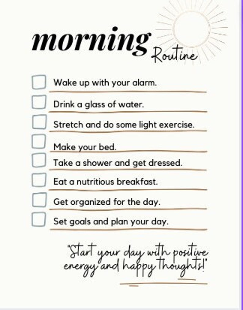Morning Routine Checklist *printable* - Etsy