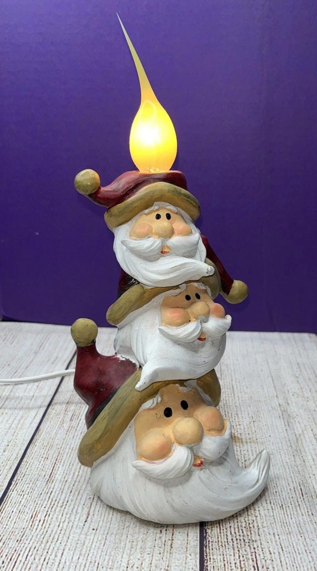 Resin Santa Face Lighted Tower Shelf Sitter TII Collection - Etsy