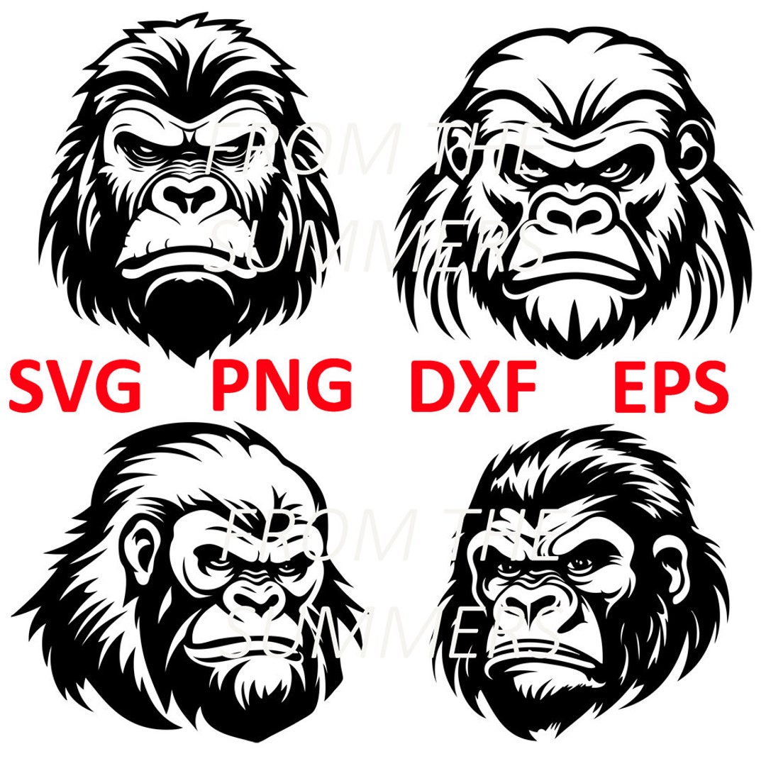 Gorilla SVG, Ape SVG. Digital Download, Svg, Png, Eps, Dxf. Cut File ...