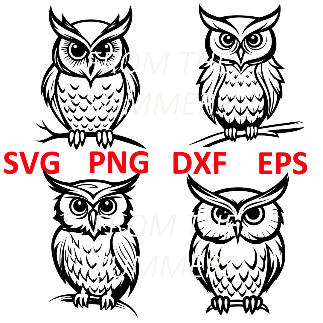 Owl SVG, Bird SVG. Digital Download, Svg, Png, Eps, Dxf. Cut File. - Etsy