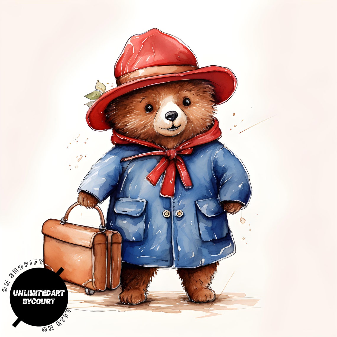 Paddington Bear 2D Art Digital Art PNG File Scrapbooking - Etsy