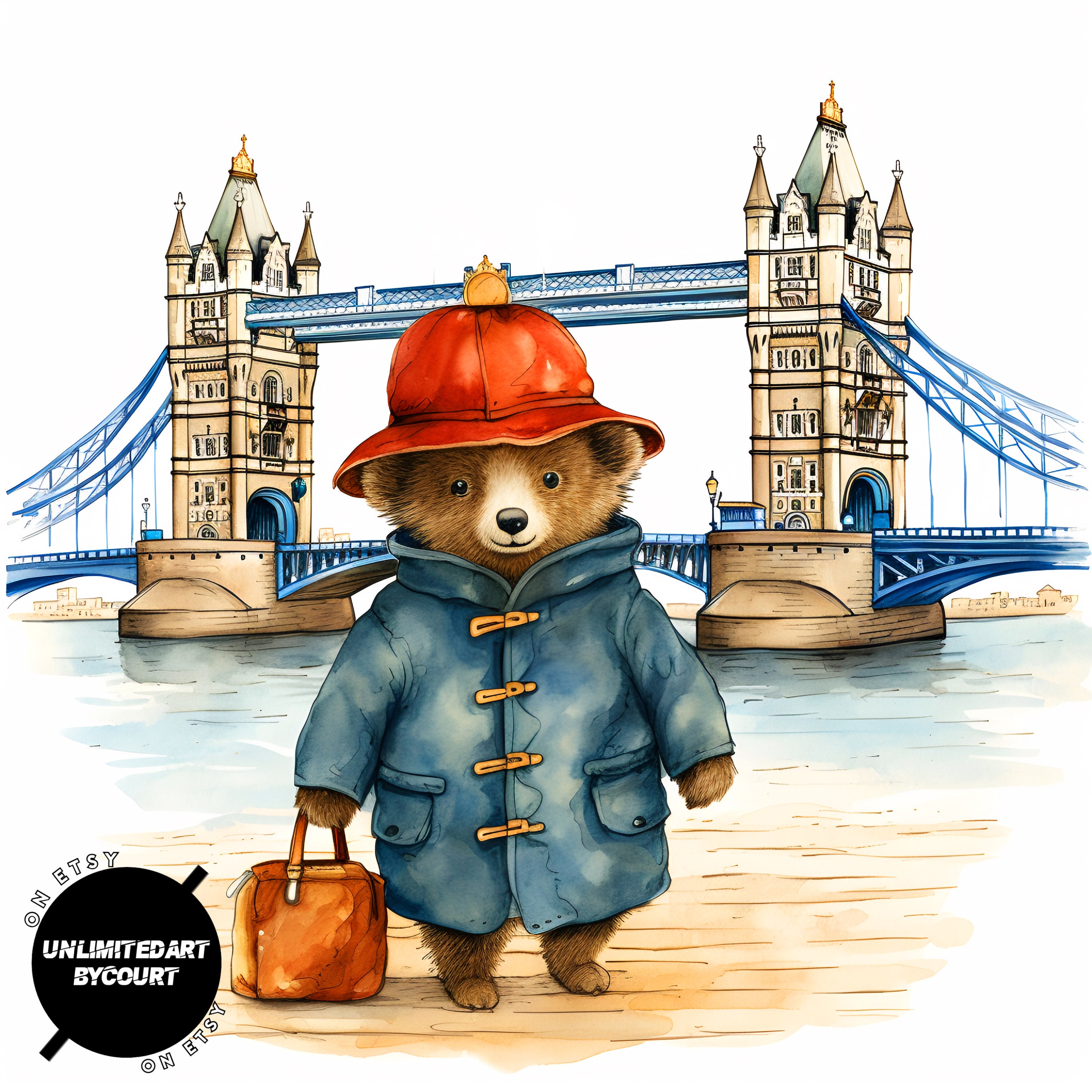 Paddington Bear, London Bridge, Digital Art, PNG, Digital Download, Scrapbooking, Clip Art ...