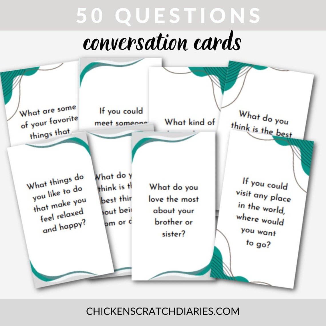 50 Conversation Cards for Kids - on Faith and Family - Etsy