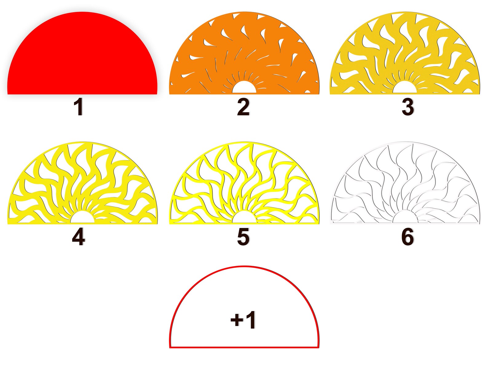 Sunset SVG - Laser Cut Files. Sunrise Svg, Cricut SVG, Layered Sun Svg ...