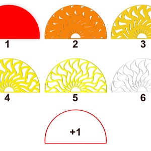 Sunset SVG - Laser Cut Files. Sunrise Svg, Cricut SVG, Layered Sun Svg ...