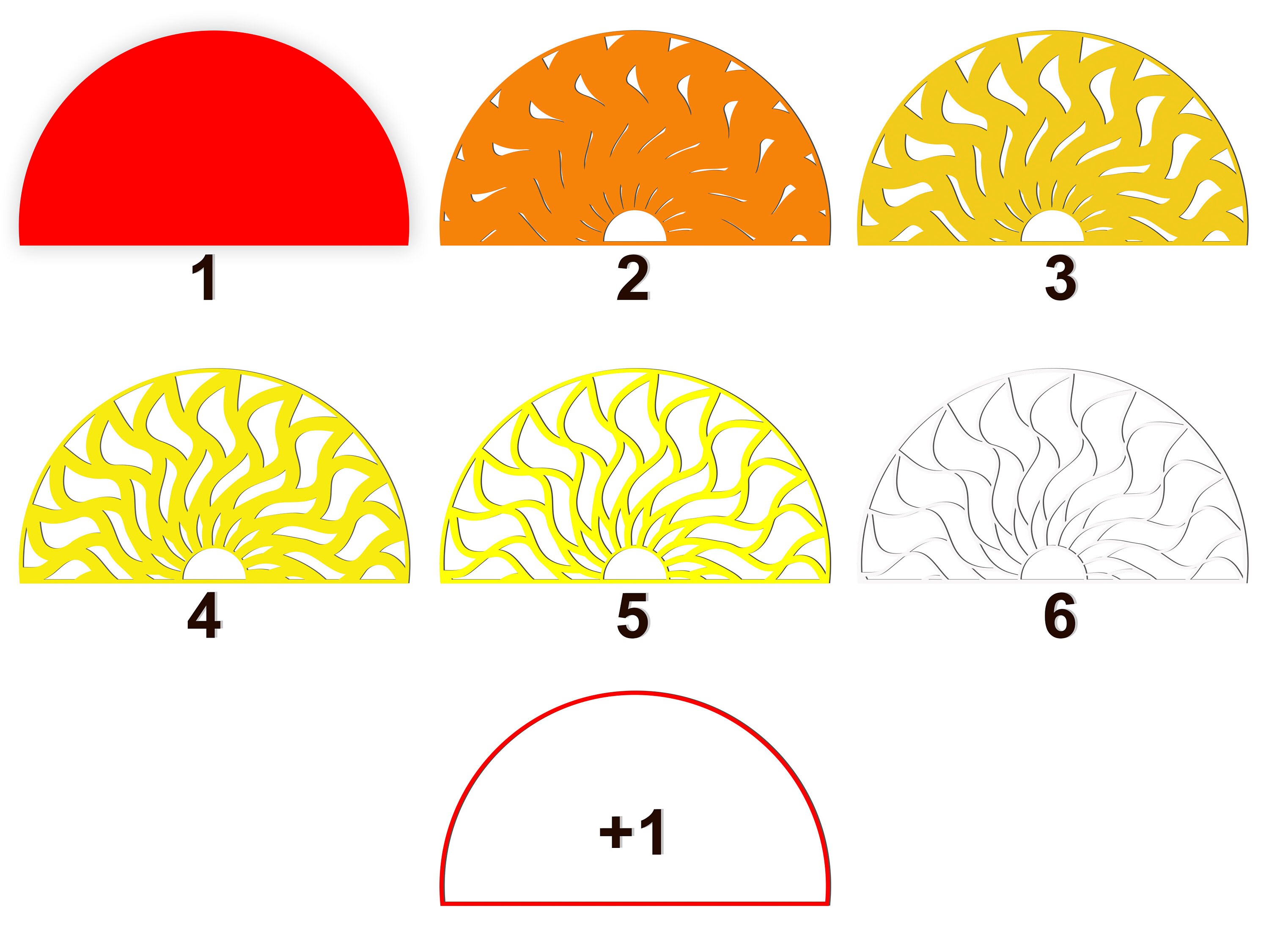 Sunset SVG Laser Cut Files. Sunrise Svg, Cricut SVG, Layered Sun Svg ...