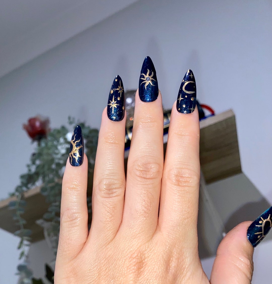 ACOTAR Inspired Press on Nails, Celestial Nails - Etsy