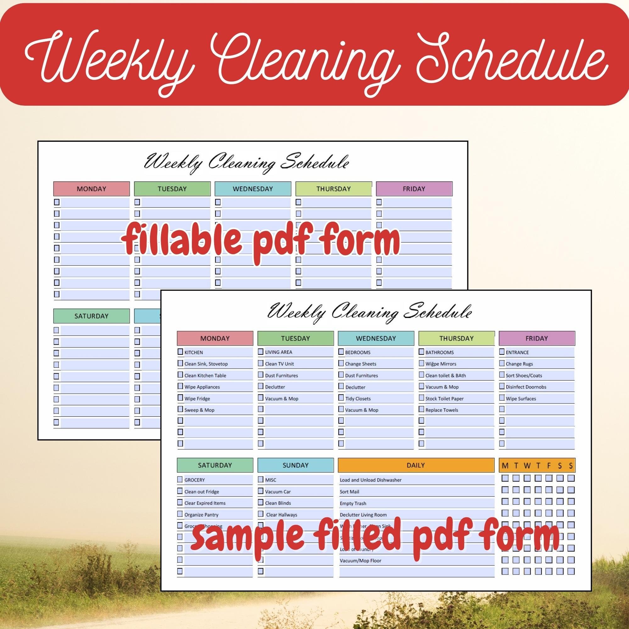 Editable Family Chore Chart | Weekly Cleaning Schedule & Planner | Kids ...