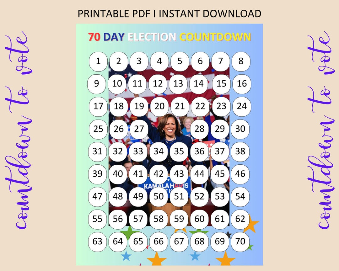 70-day Countdown Calendar for U.S. Elections Track the Road to Election ...