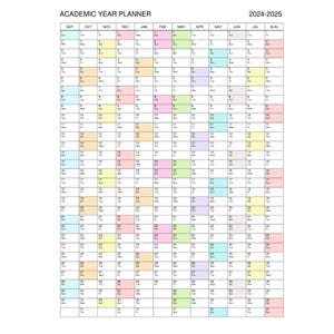2024-2025 Vertical Academic Wall Calendar | Minimalist Teacher Student ...