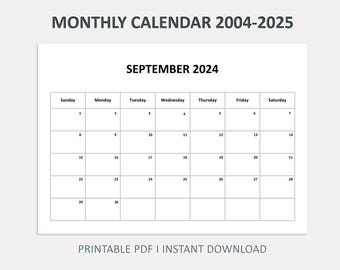 Printable Monthly Calendar, Dated Monthly Calendar I 2024, 2025, 2026 I ...