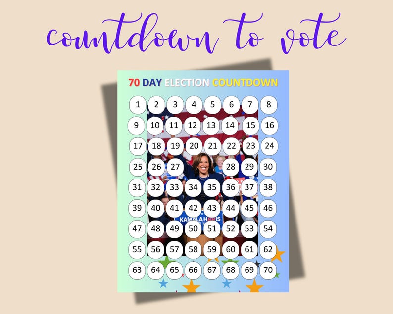 70-day Countdown Calendar for U.S. Elections Track the Road to Election ...