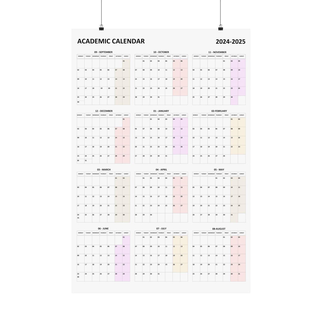2024-2025 September Start Vertical Academic Wall Calendar Annual ...