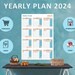 Wall Calendar Planner 2024, Digital PDF Instant Download, Year Calendar ...