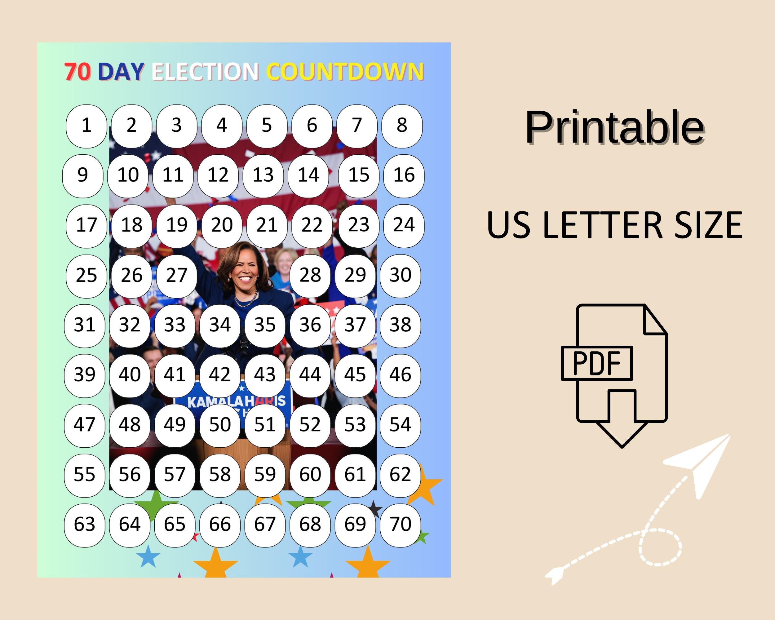 70-day Countdown Calendar for U.S. Elections Track the Road to Election ...