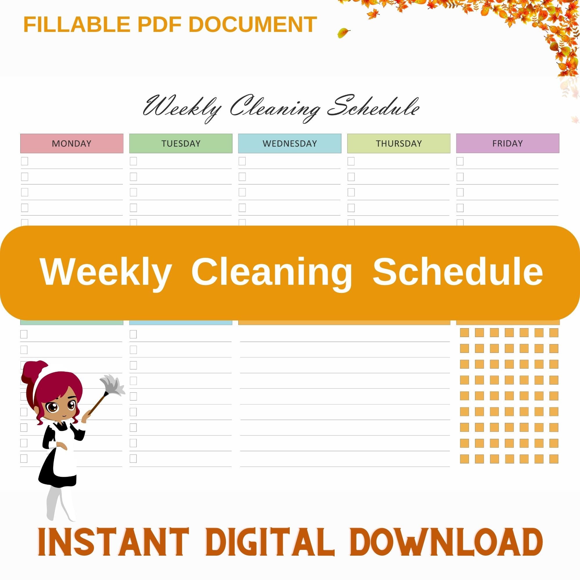 Editable Family Chore Chart | Weekly Cleaning Schedule & Planner | Kids ...