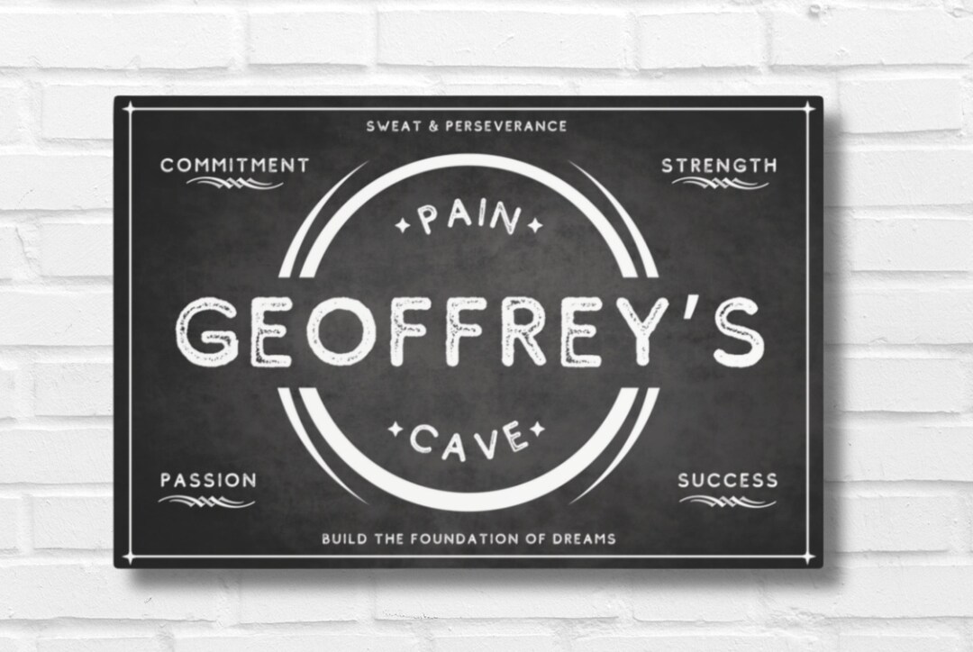Personalized Home Gym or Pain Cave Metal Art Sign, Black - Etsy
