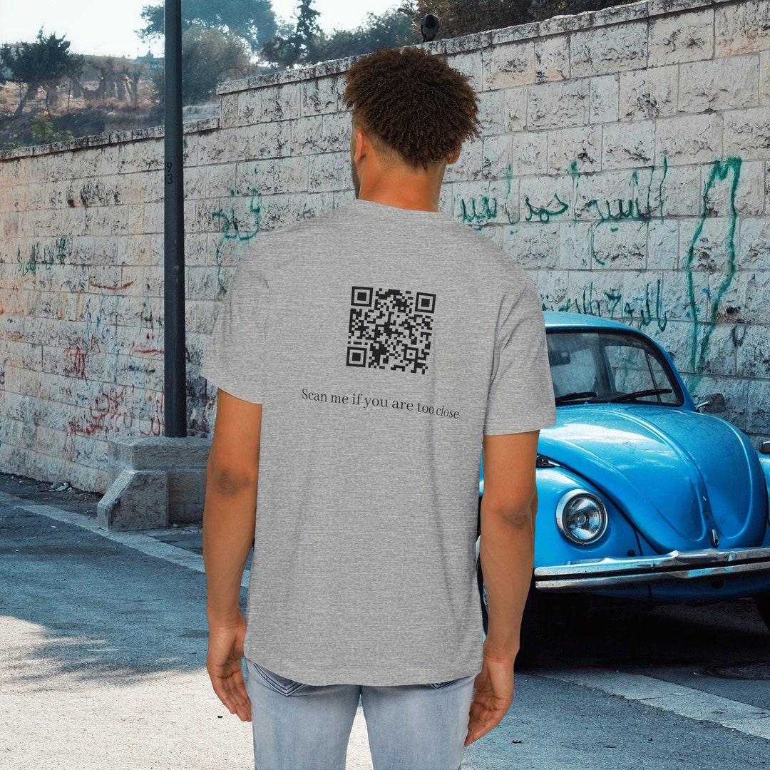 Custom QR Code, Scan Me Vibes Print QR CODE Tshirt, Unisex Back Design ...