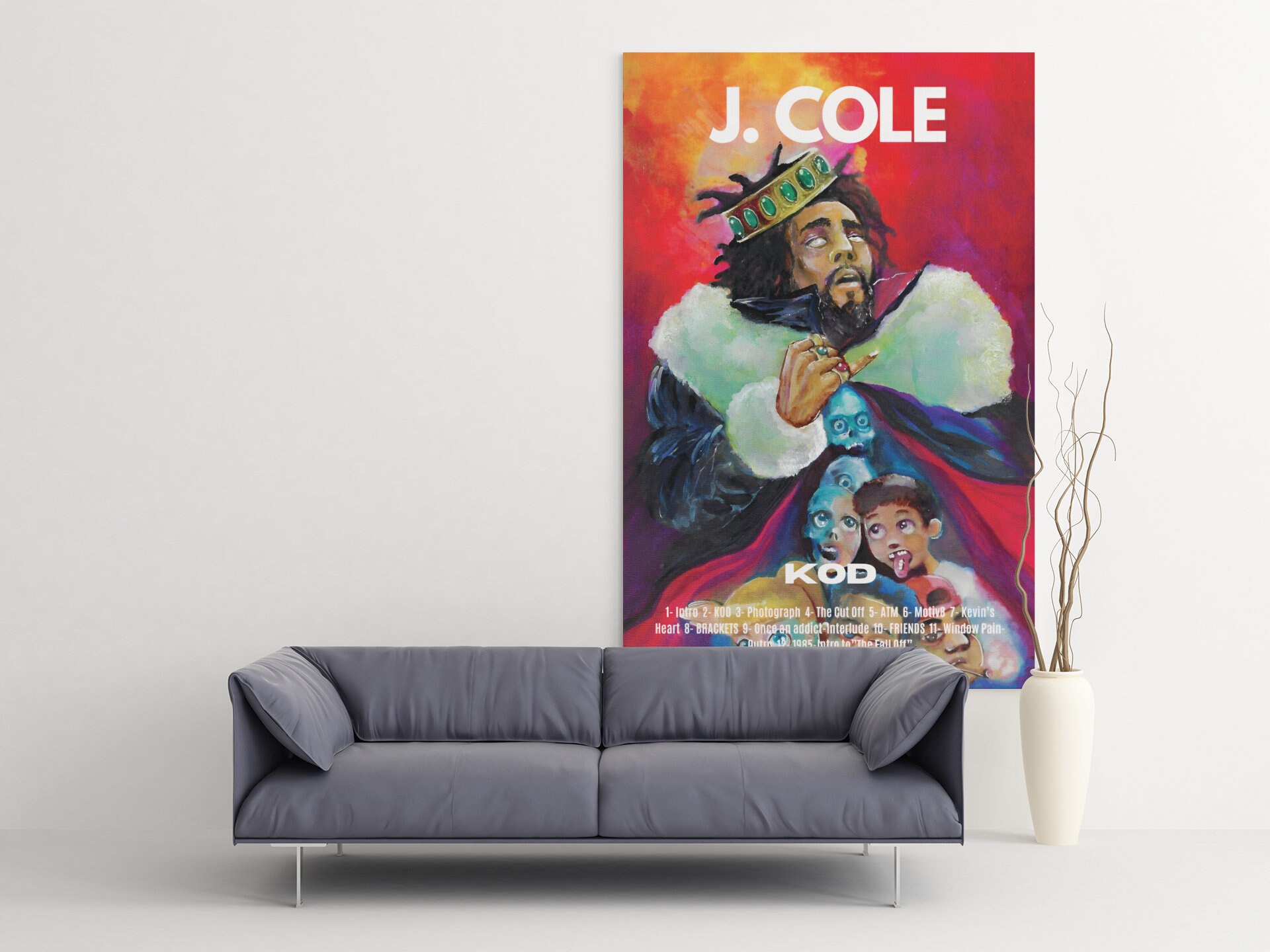 J Cole Poster, J Cole Album Poster, KOD Album Poster sold by Troubled ...