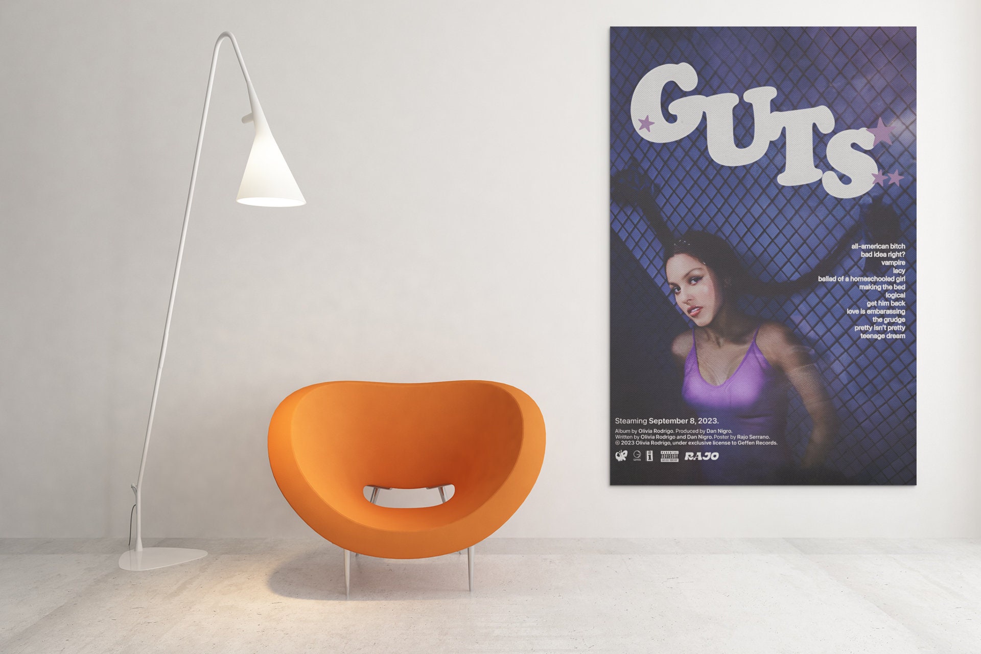 Olivia Rodrigo Poster, Olivia Rodrigo Album Poster, Guts Album Poster ...