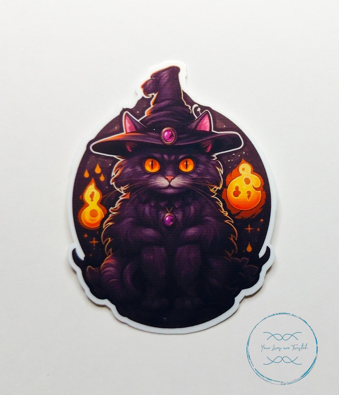 Warlock Cat Single Glossy Sticker Dungeons and Dragons Cats Playing Dnd ...
