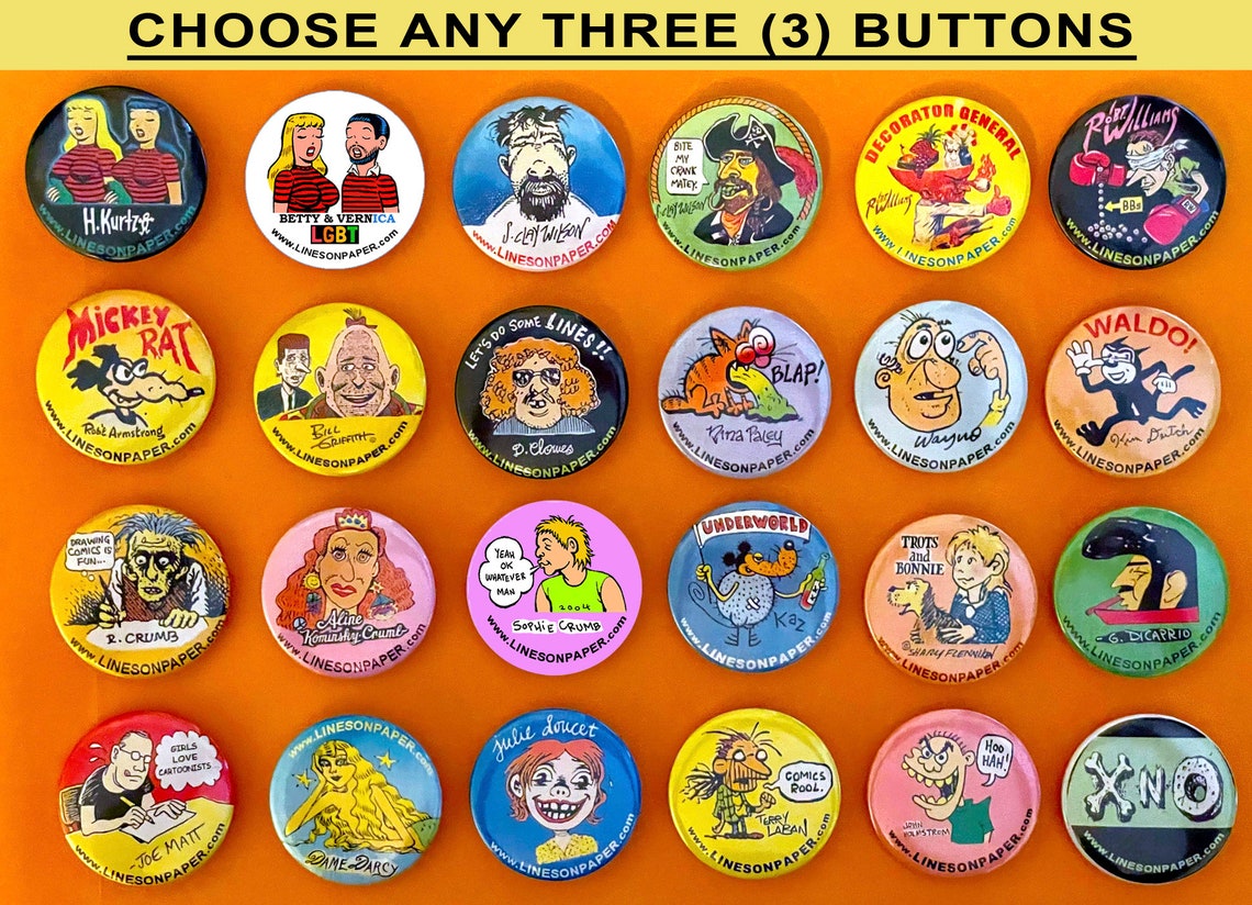 Underground Comix Alternative Comics 1.75 Pinback Buttons 3 for 10 ...