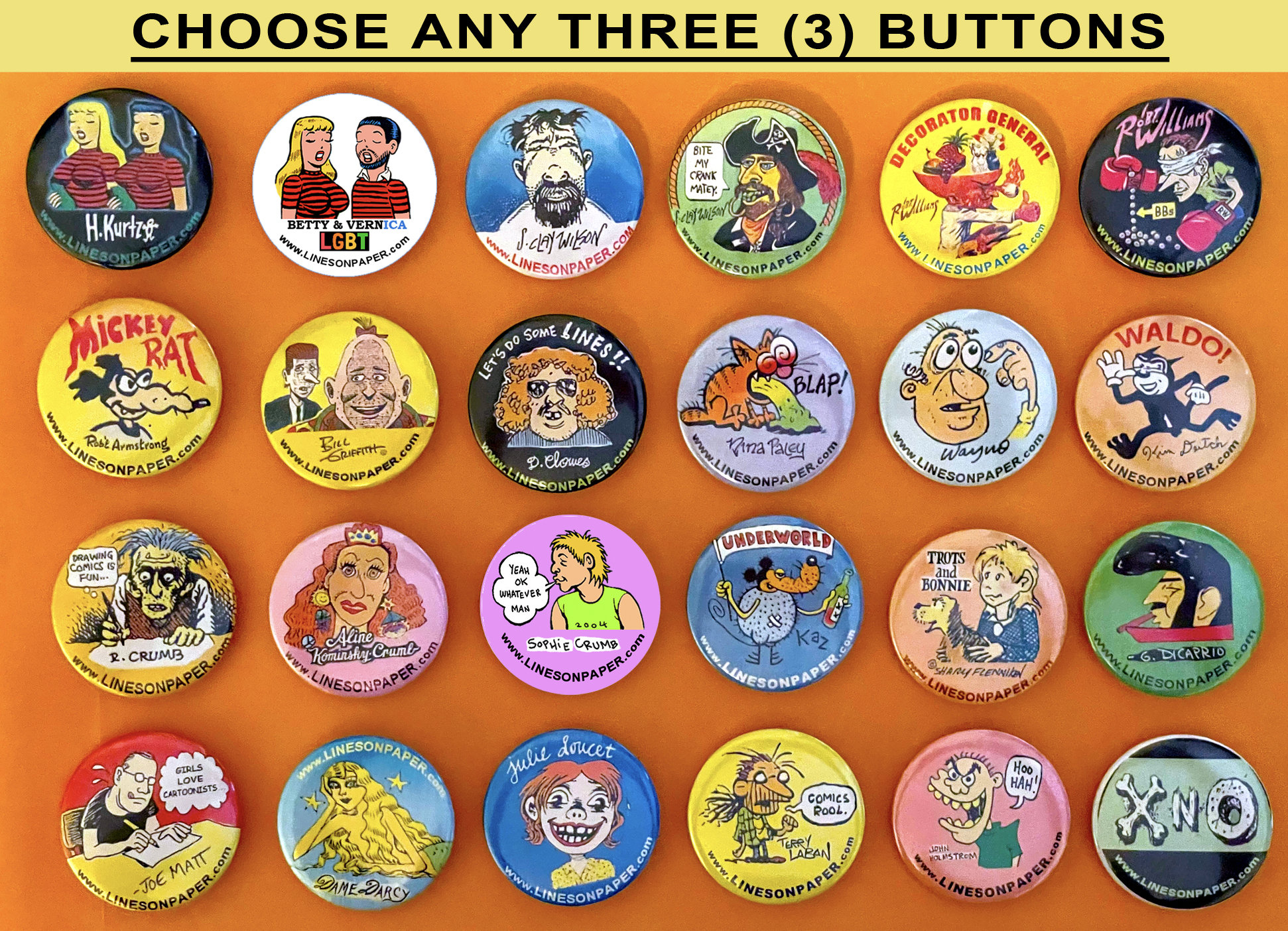 Underground Comix Alternative Comics 1.75" Pinback Buttons! 3 for 10 ...