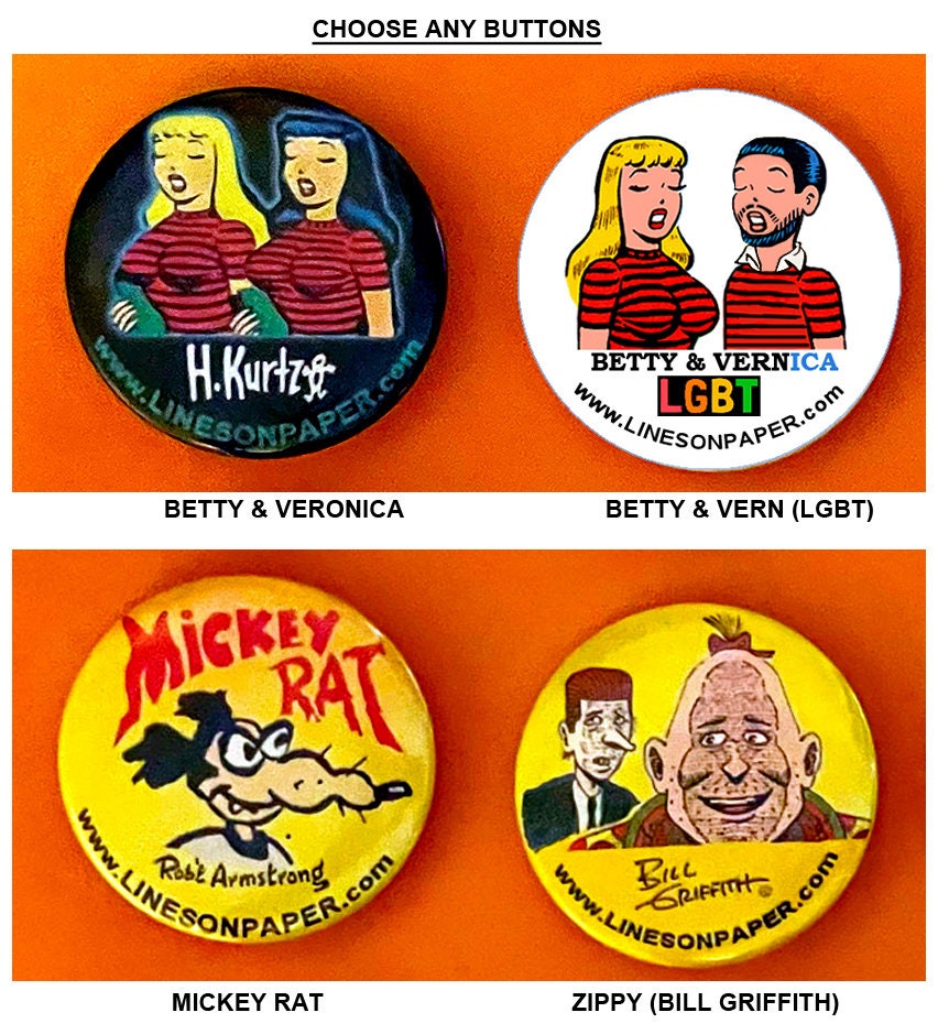 Underground Comix Alternative Comics 1.75" Pinback Buttons! 3 for 10 ...