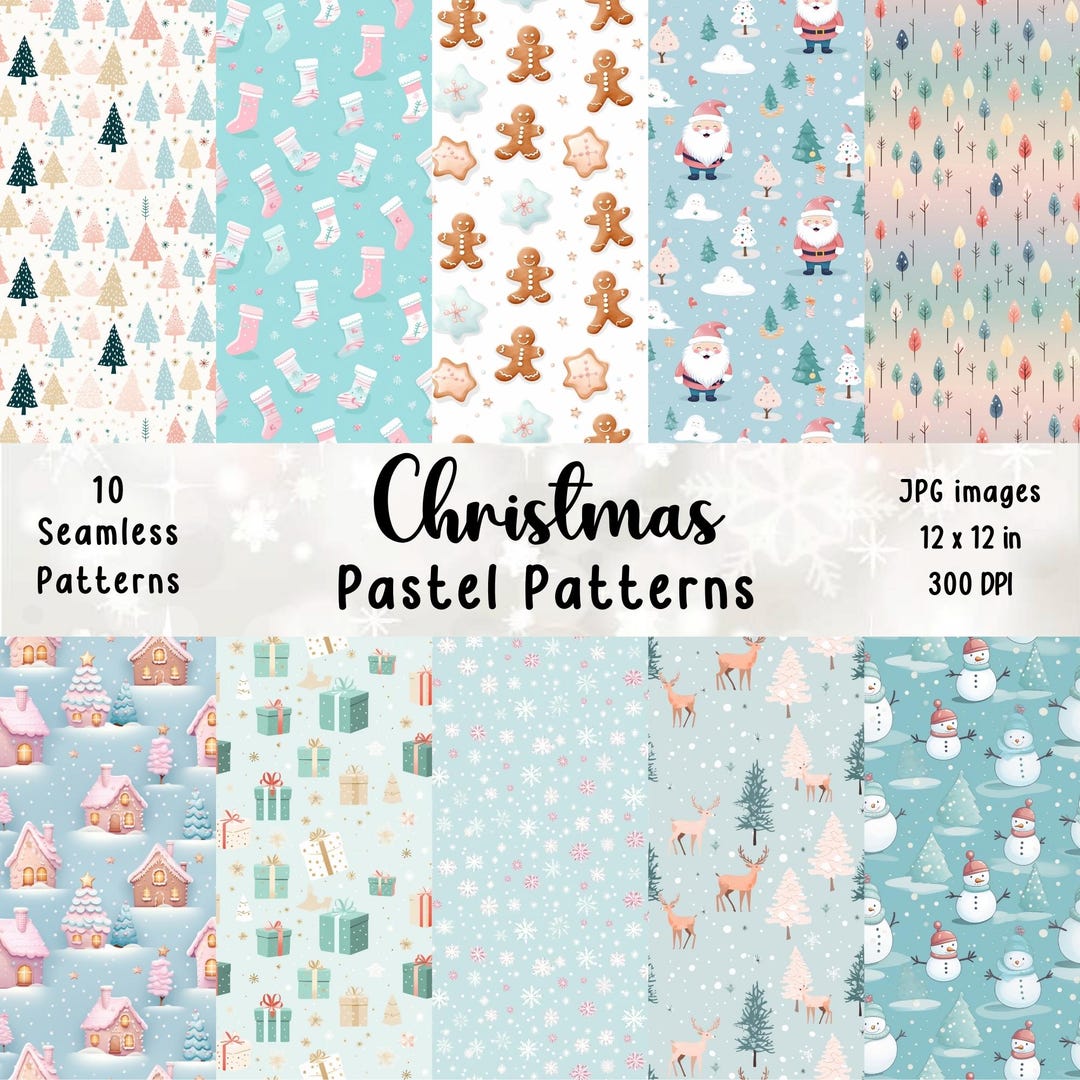 Christmas Pastel Seamless Patterns | Pastel Pattern | Christmas ...