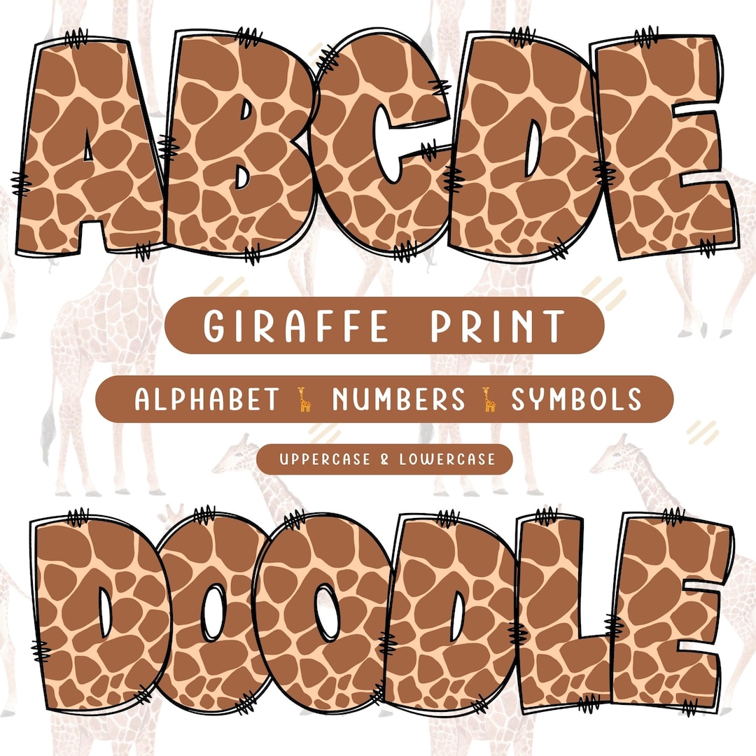 Giraffe Print Alphabet Letters | Giraffe Clipart | Alphabet PNG ...