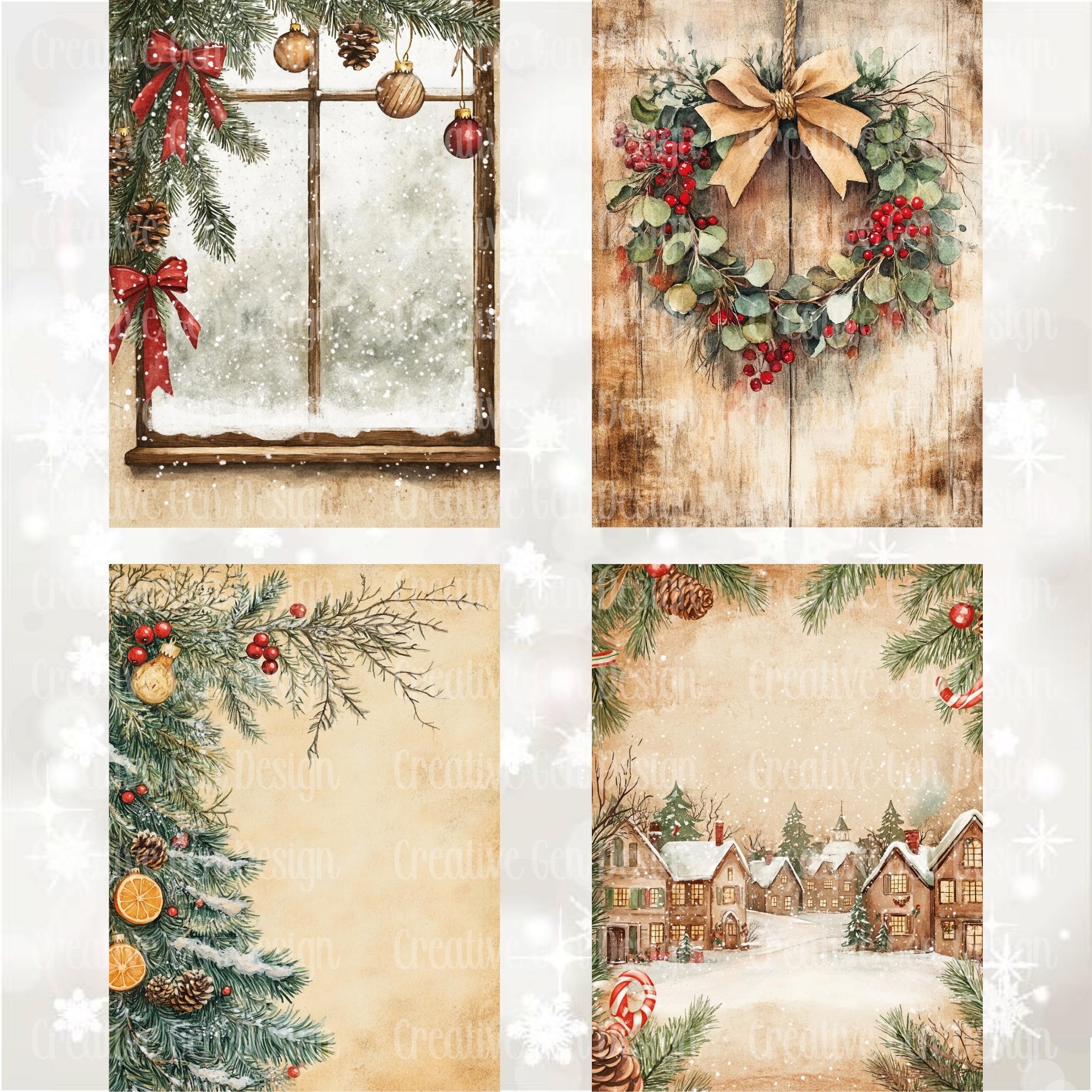 Vintage Christmas Junk Journal | Junk Journal Pages | Background ...
