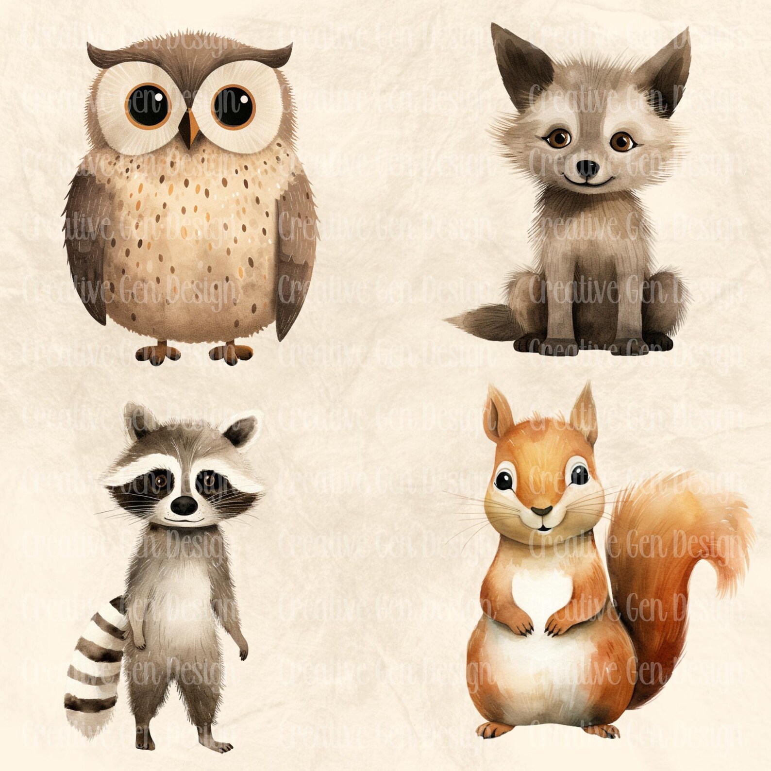 Watercolor Baby Woodland Animals | Cute Animals Clipart | Clipart ...