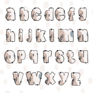 Boho Doodle Letters Alphabet PNG Vol. 5 | Boho Clipart | Alpha Bundle ...