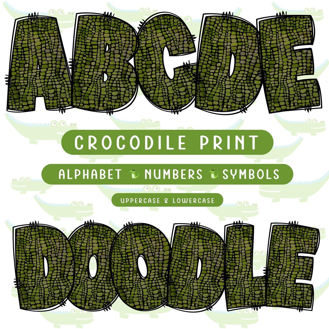 Crocodile Print Alphabet Letters | Crocodile Clipart | Alphabet PNG ...