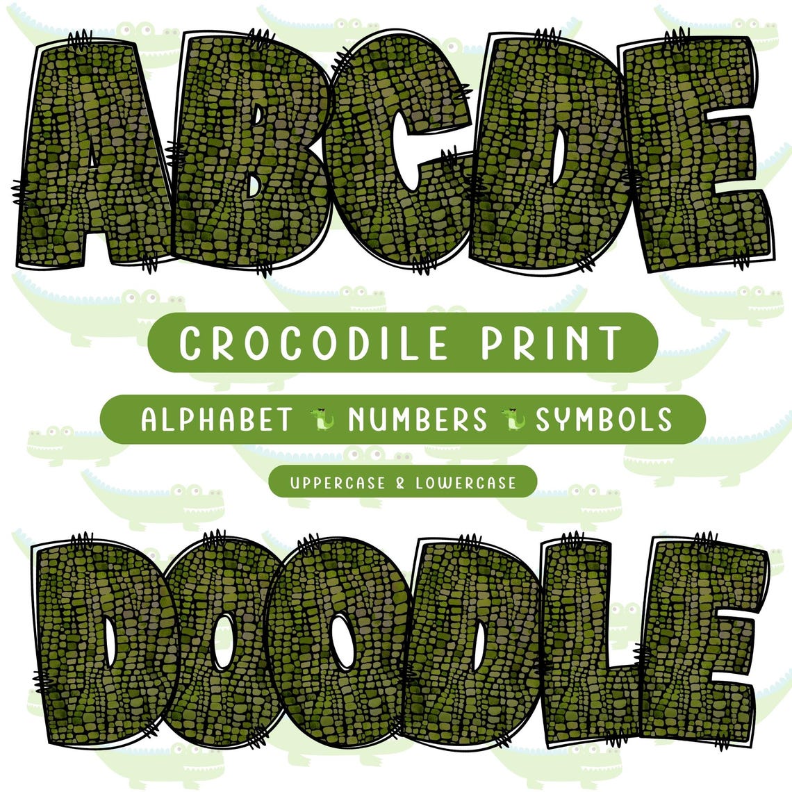 Crocodile Print Alphabet Letters | Crocodile Clipart | Alphabet PNG ...
