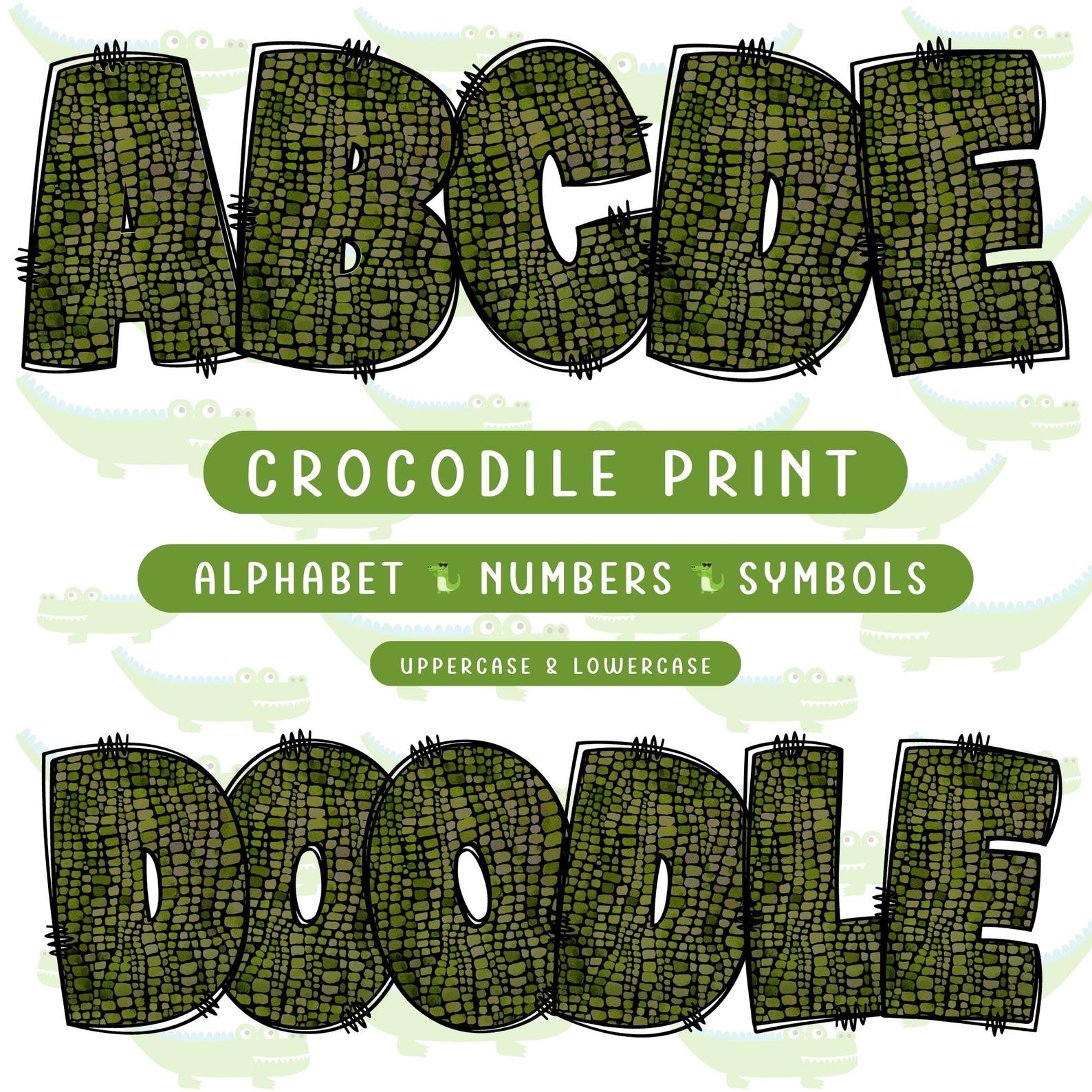 Crocodile Print Alphabet Letters | Crocodile Clipart | Alphabet PNG ...