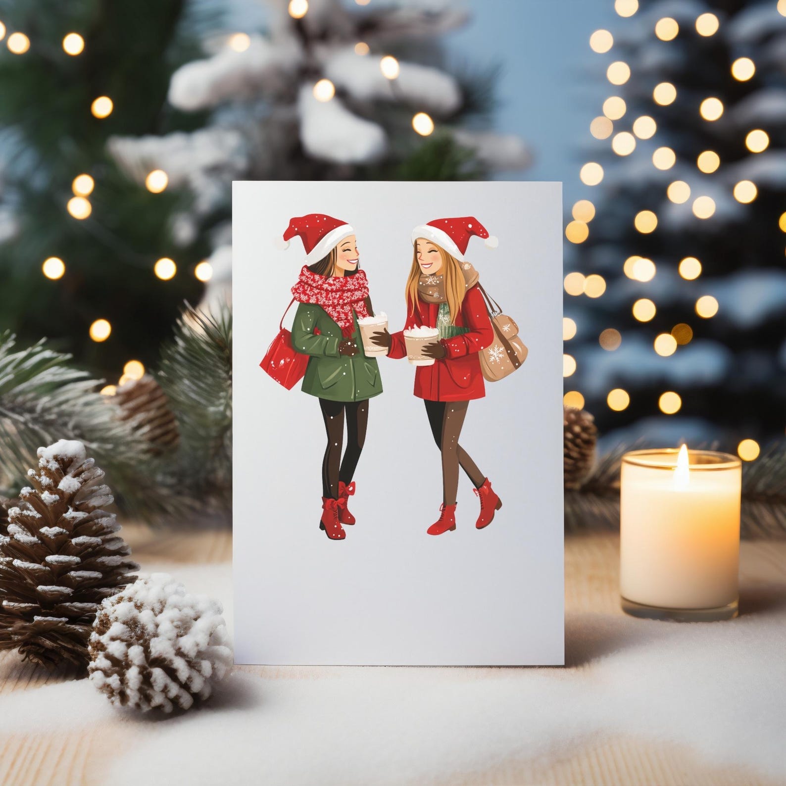 Christmas Besties Clipart | Cute Best Friends PNG Bundle - Etsy