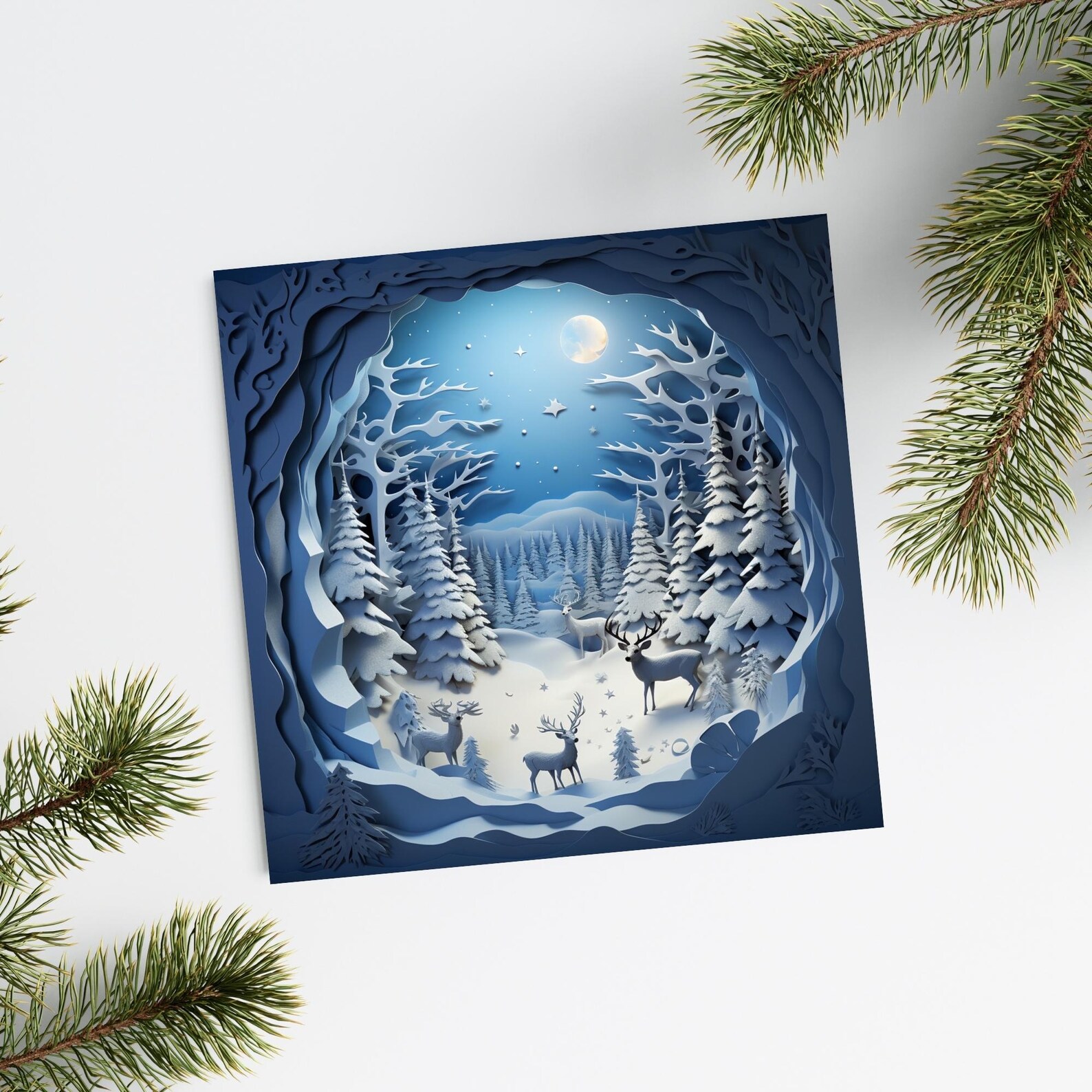 3D Christmas Snow Scene Digital Paper Pack (JPG Files) - Etsy