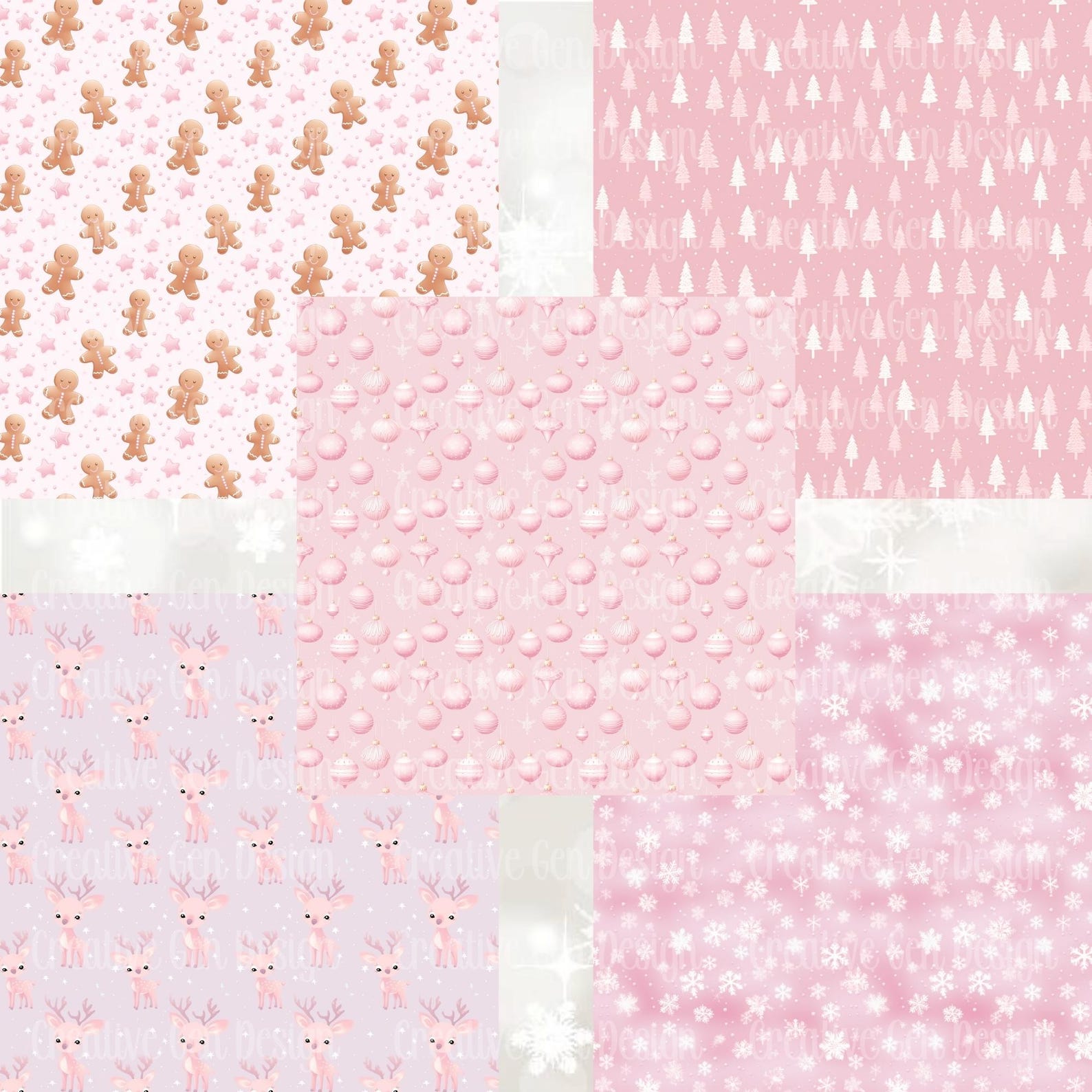 Christmas Pink Seamless Patterns | Pink Pattern | Christmas Background ...