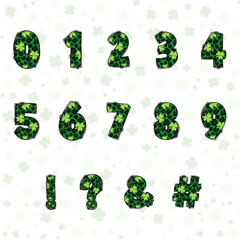 St-patrick's Day Doodle Letters Alphabet PNG Vol. 6 | Upper and Lower ...