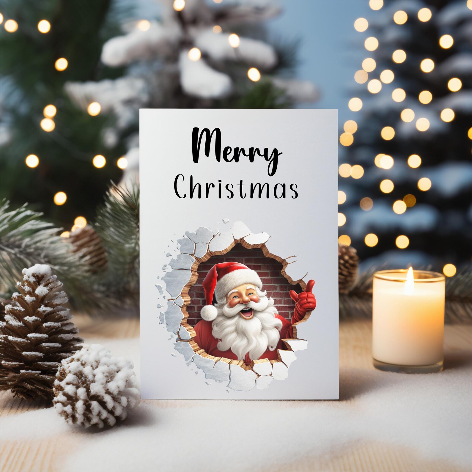 Christmas 3D Breakthrough Santa Claus | 3D Santa | Clipart Bundle ...