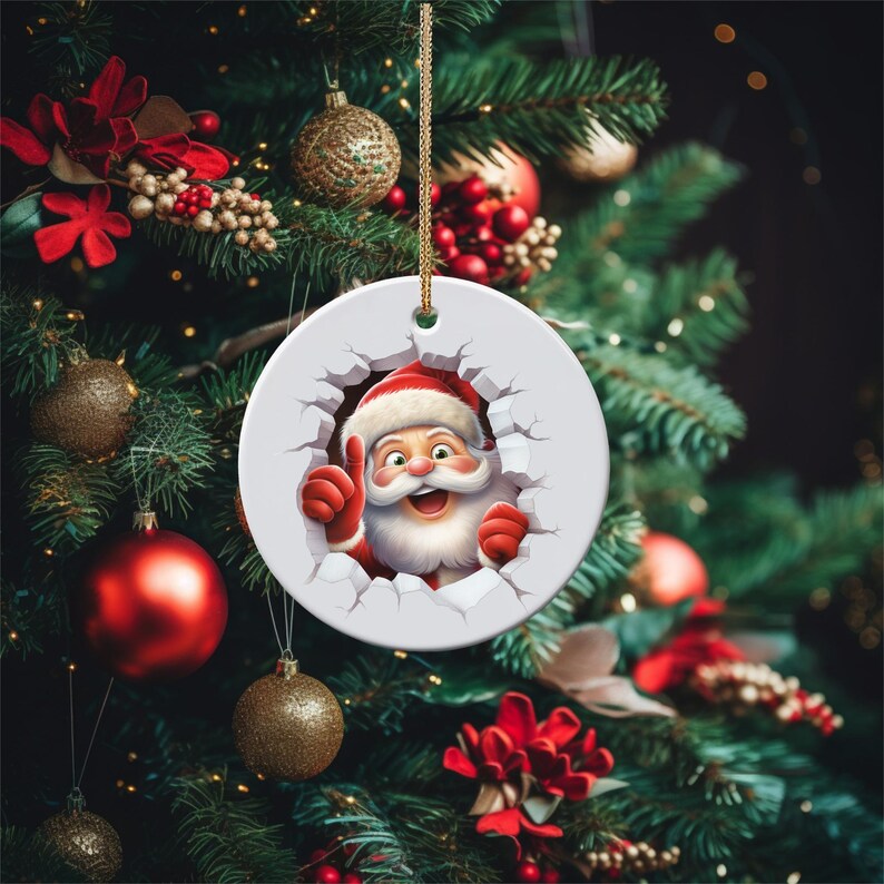 Christmas Santa 3D Clipart: Breakthrough PNG Bundle (digital Download ...