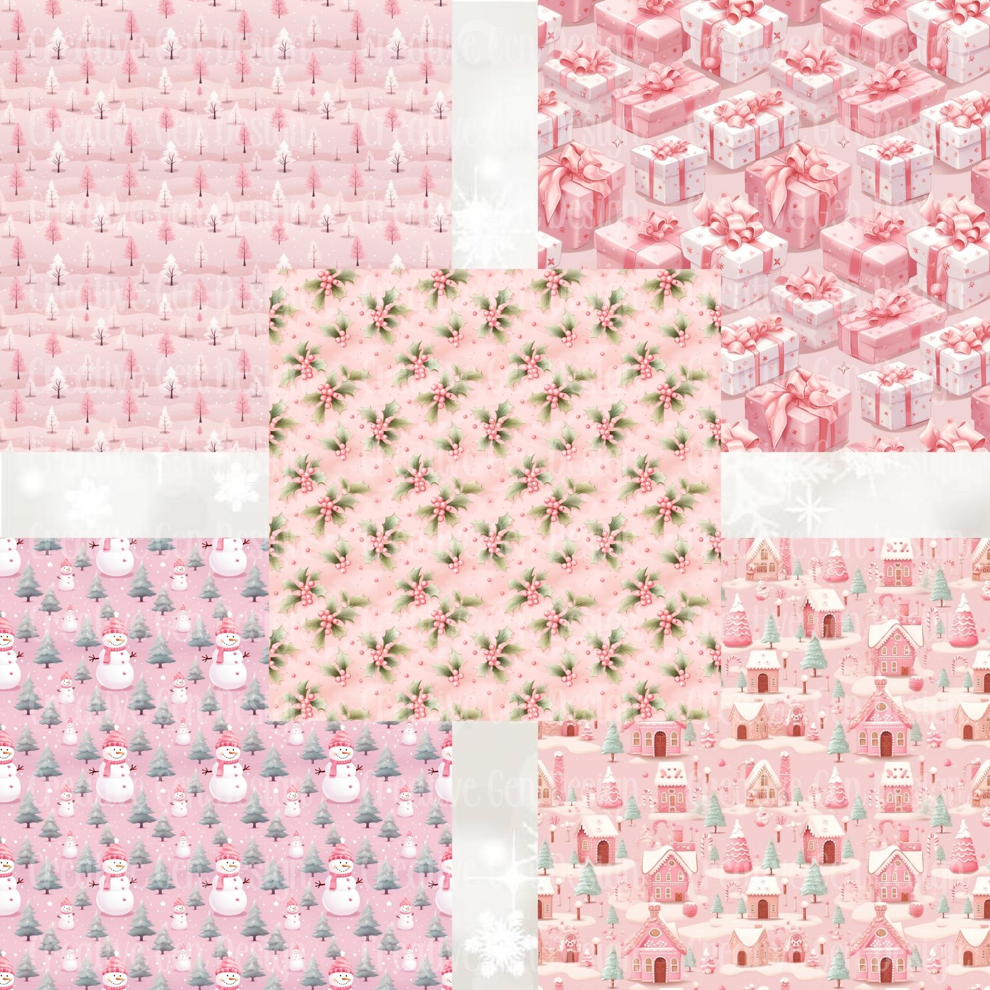 Christmas Pink Seamless Patterns | Pink Pattern | Christmas Background ...