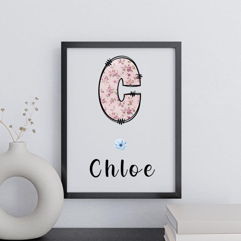 Floral Doodle Alphabet Clipart: Spring Flower Letters (PNG Digital ...