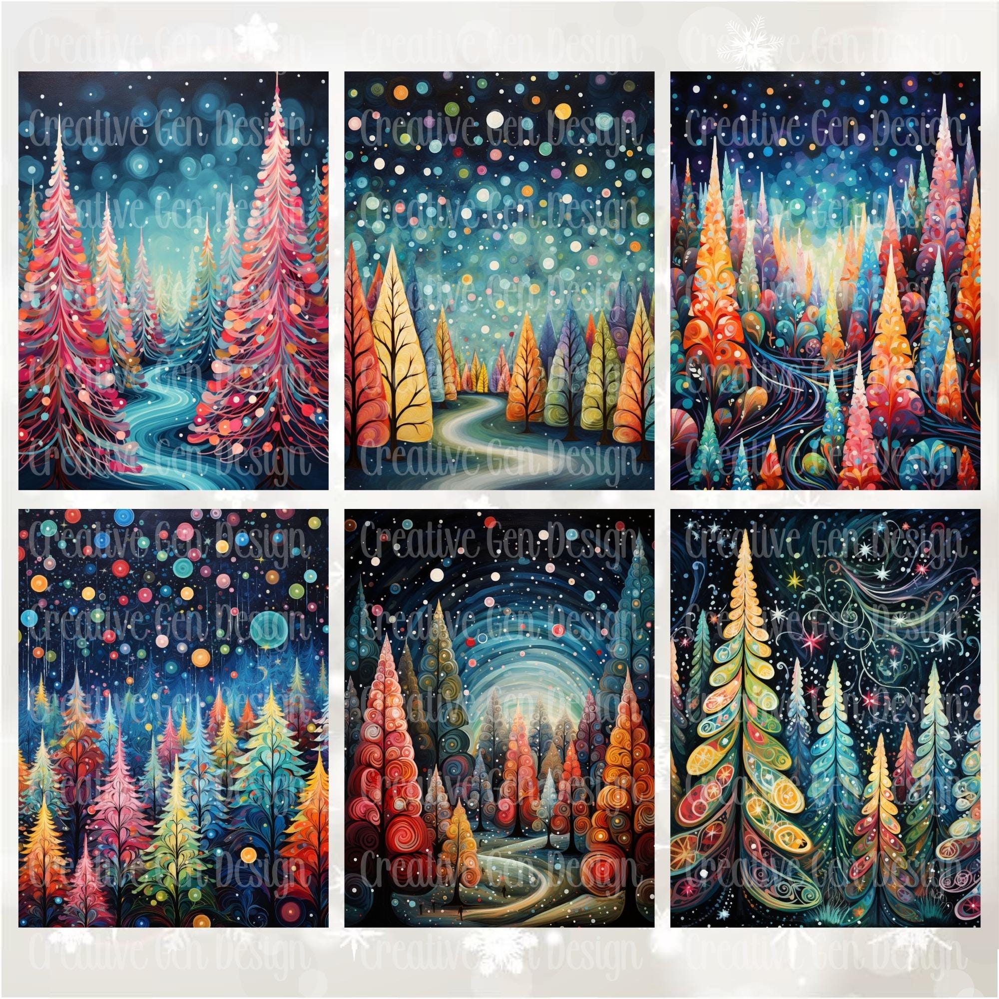 Whimsical Christmas Forest Digital Paper Pack (JPEG) - Etsy