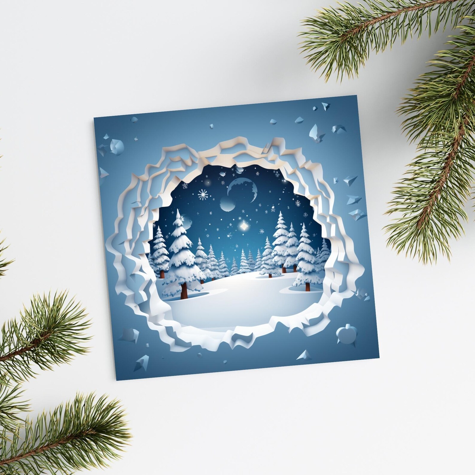 3D Christmas Snow Scene Digital Paper Pack (JPG Files) - Etsy