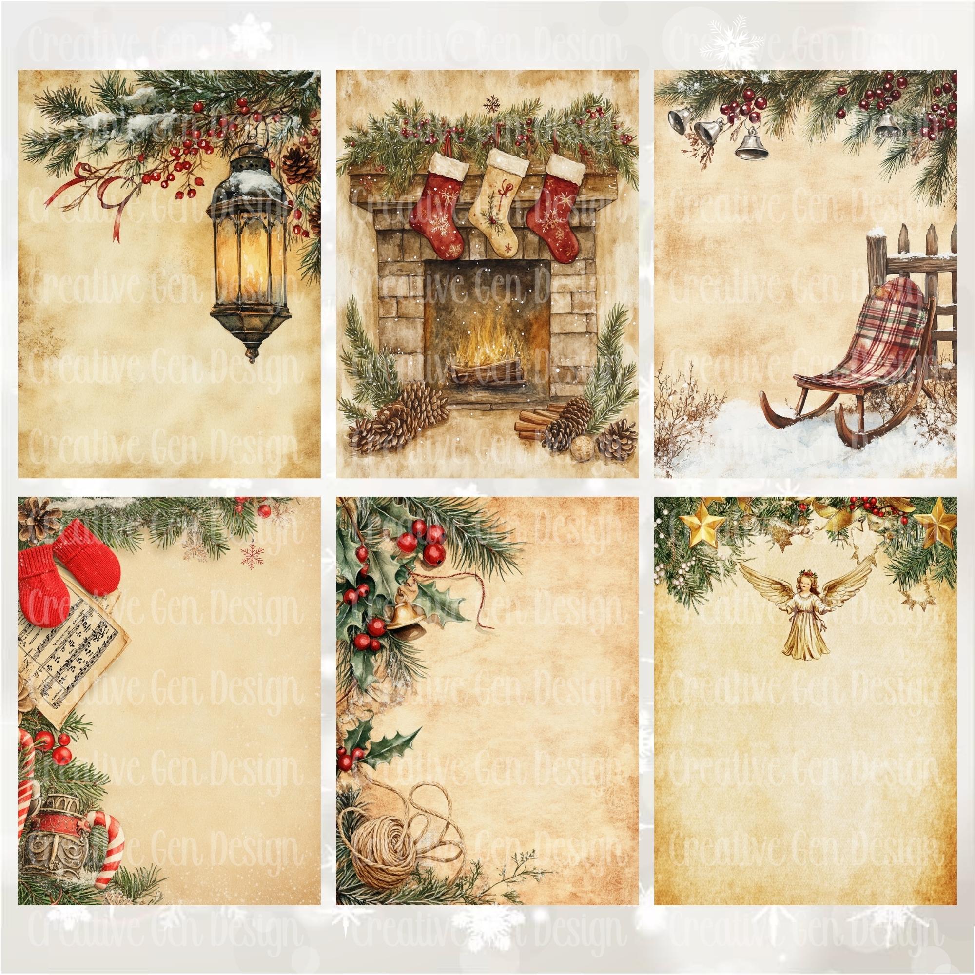 Vintage Christmas Junk Journal | Junk Journal Pages | Background ...