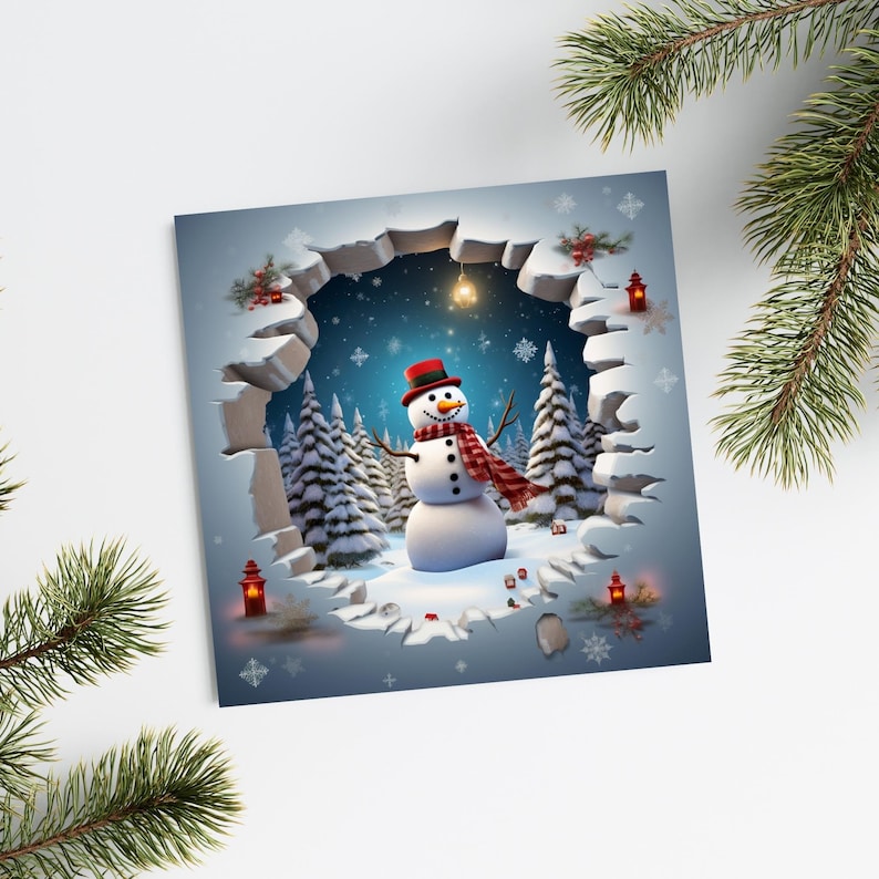 Snowman Snow Wall Scenes | Digital Paper Pack | Christmas Scene ...